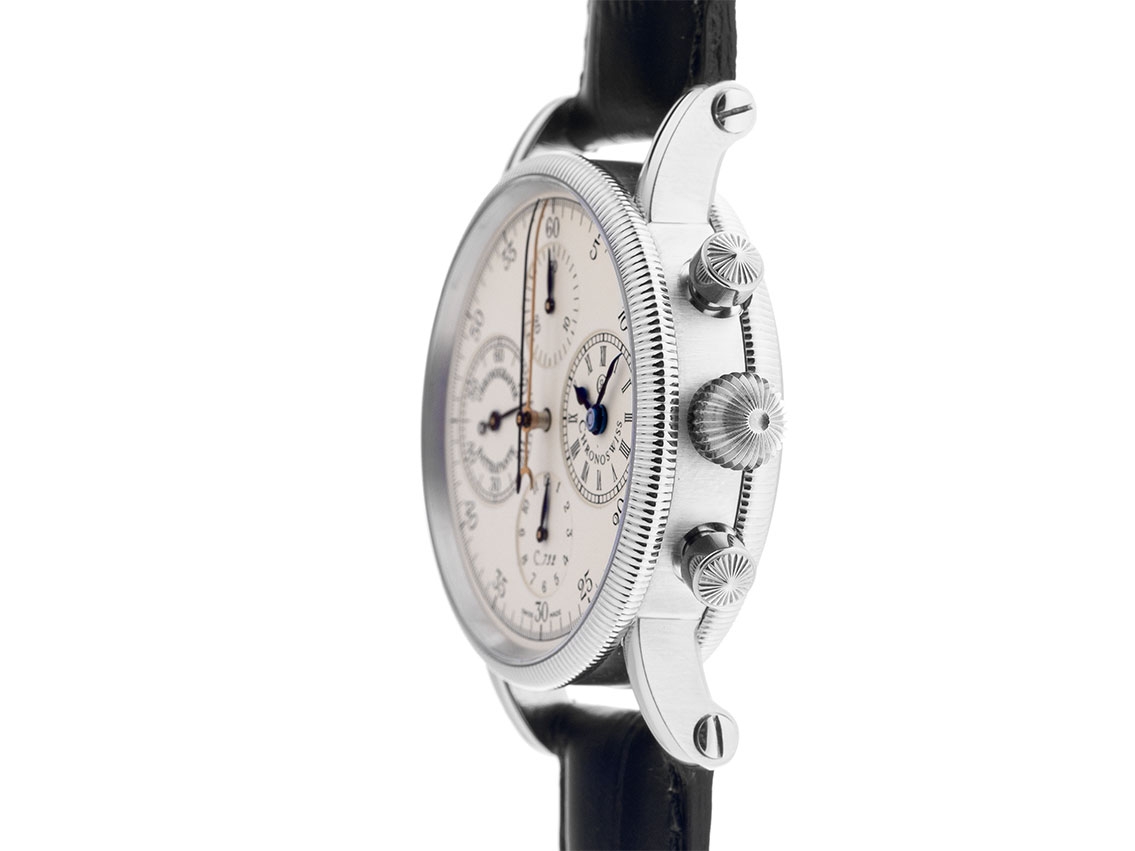 Chronoswiss Chronograph Rattrapante Stahl Automatik Armband Kroko Leder ...