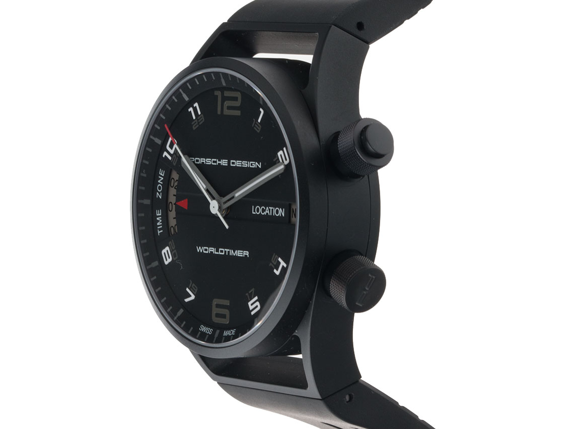 Porsche Design P'6750 Worldtimer Titan PVD Black Automatik Armband ...