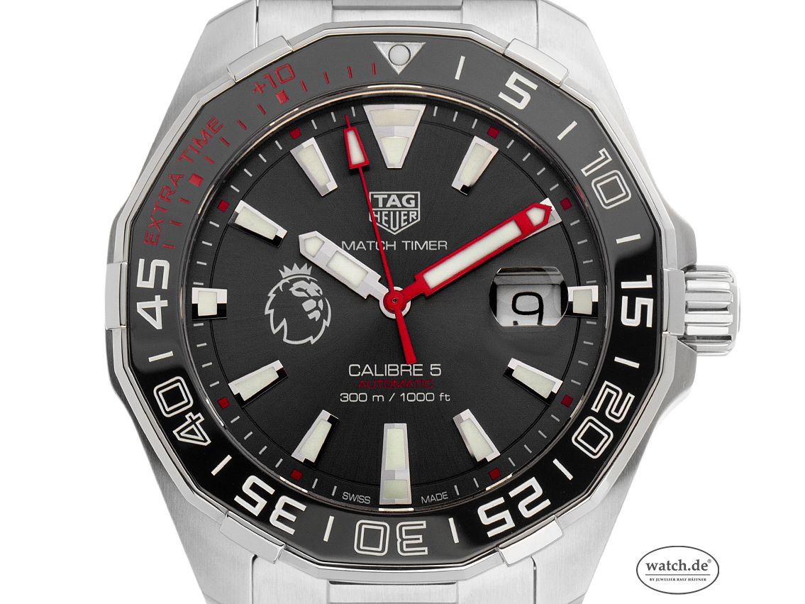 Tag Heuer Aquaracer Calibre 5 Match Timer Premier League Stahl ...