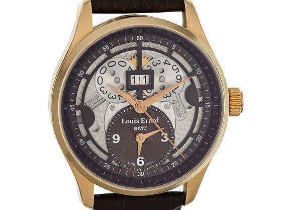 Louis Erard 1931 GMT Skeleton Big Date 18kt Roségold Automatik Armband ...