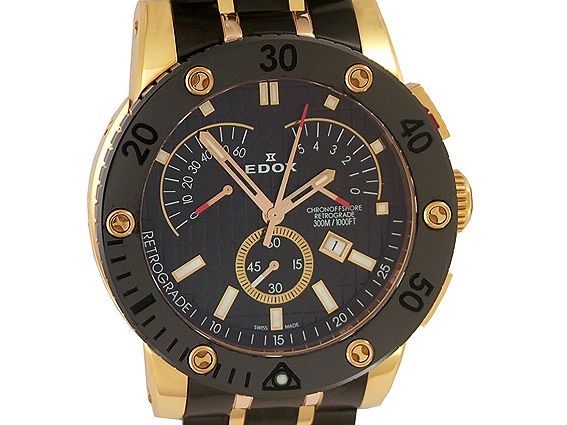 Edox Chronograph Retrograde Classic rosé/schwarz 45mm - Archive germany ...