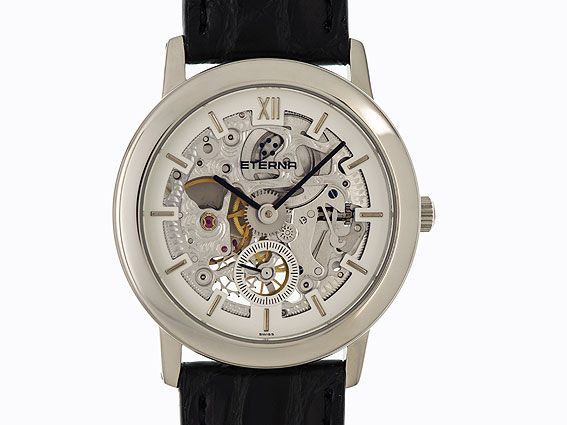 Eterna 1856 Skelet 950 Platin Handaufzug Limitiert 35mm Vintage ...