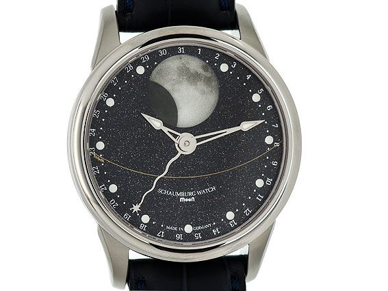 Schaumburg Watch Moon Galaxy Automatik Mondphase Gold Stone 43mm UVP 4. ...