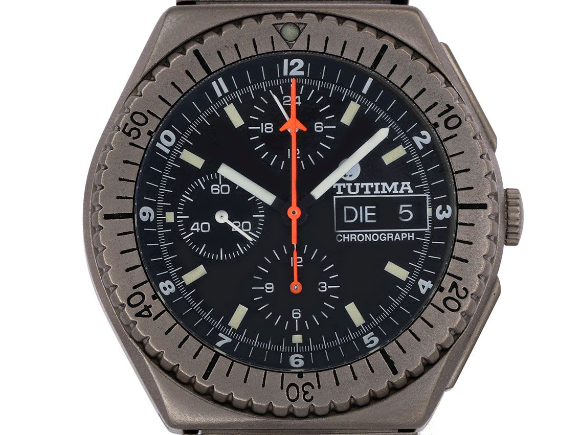Tutima Military Flieger Chronograph Titan Automatik 43mm Ref.750-02 Bj ...