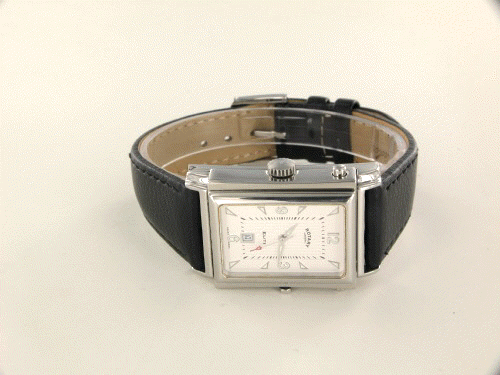 Rotary Elite Reverso Wendegehäuse Stahl Quarz Armband Leder 41x26mm ...